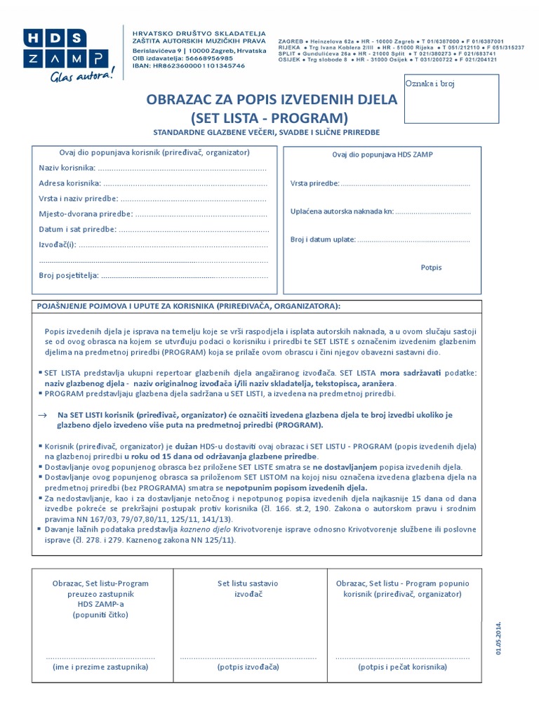 Popis Izvedenih Djela Program Za PRIREDBE | PDF