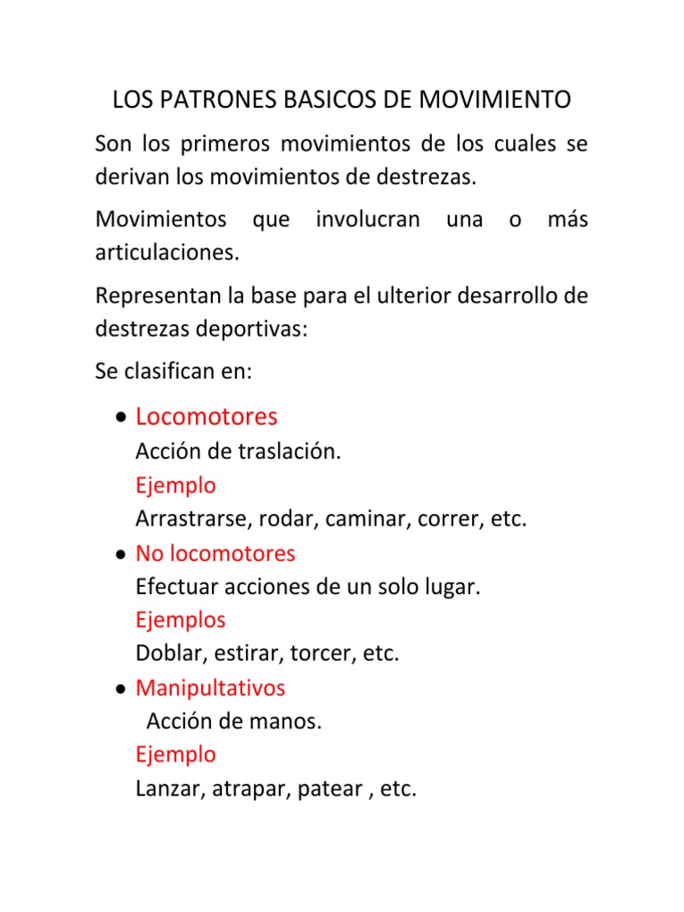 Los Patrones Basicos de Movimiento | PDF