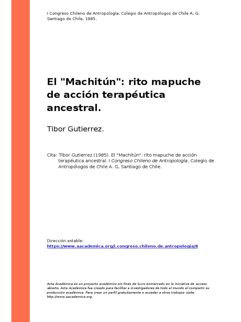 Tibor Gutierrez (1985) - El Machitun Rito Mapuche de Accion Terapeutica ...