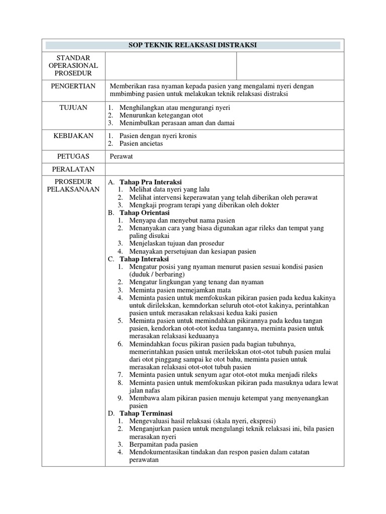 SOP Distraksi | PDF
