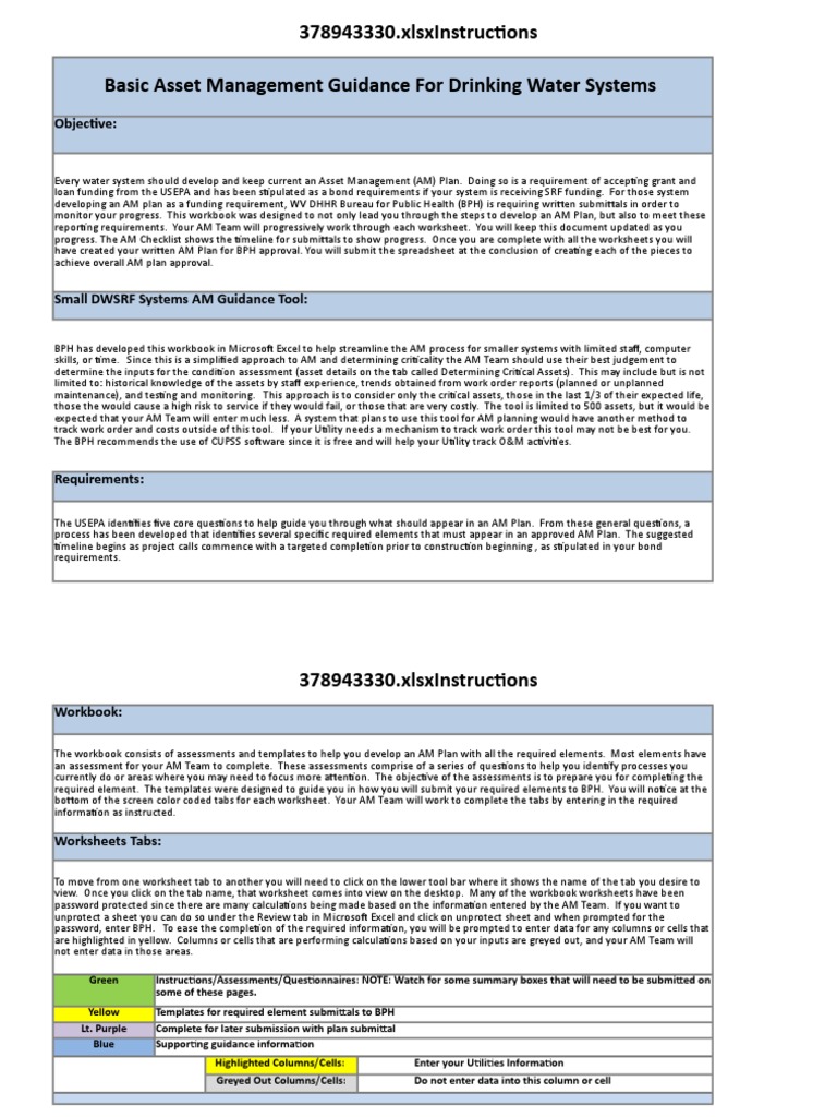 Asset Management Guidance for Water Systems | PDF | Safety | Water Quality