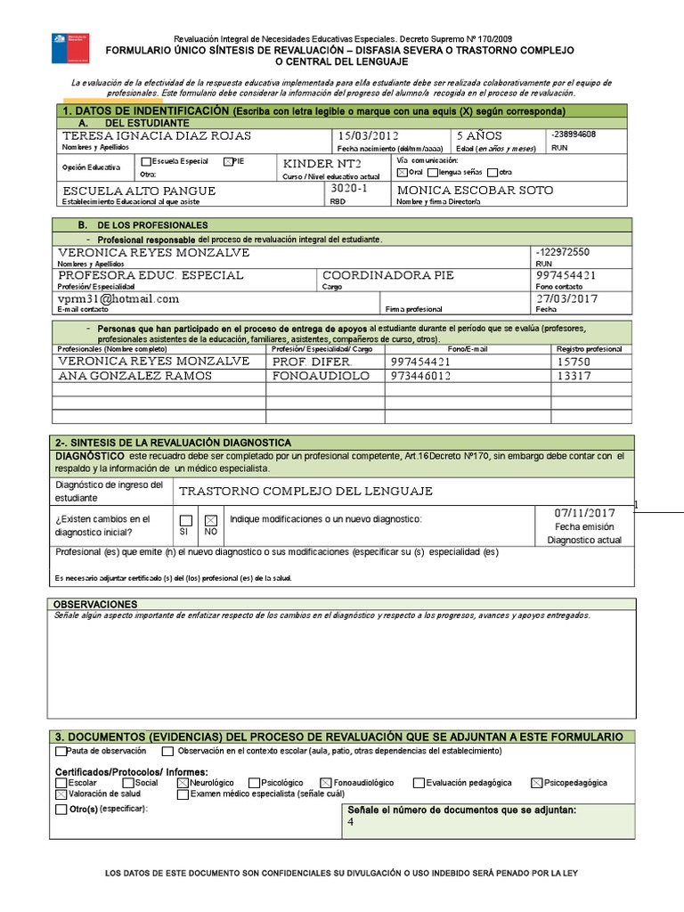Revaluación De Disfasia Severa Pdf Oración Lingüística Evaluación