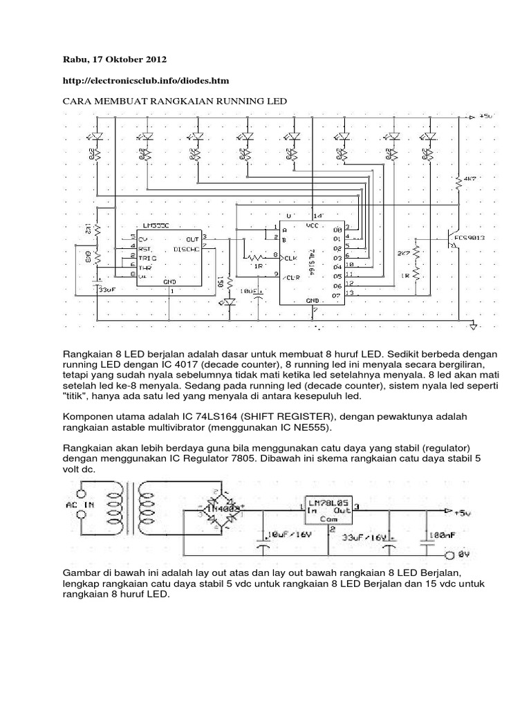 Cara Membuat Rangkaian Running Led | PDF