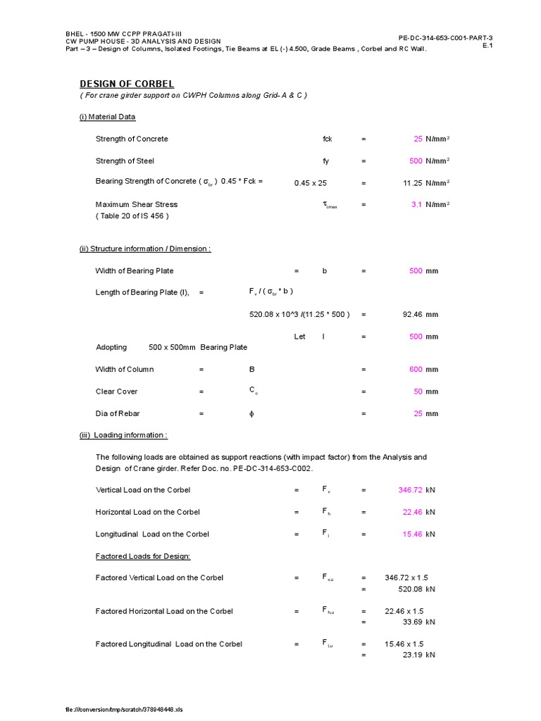 Corbel Design | Beam (Structure) | Structural Steel