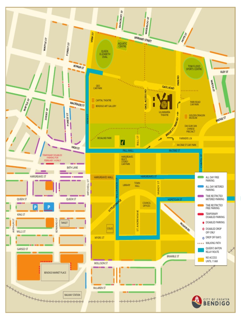 City of Greater Bendigo CBD Car Parking Map QBR 1 | PDF | Nature