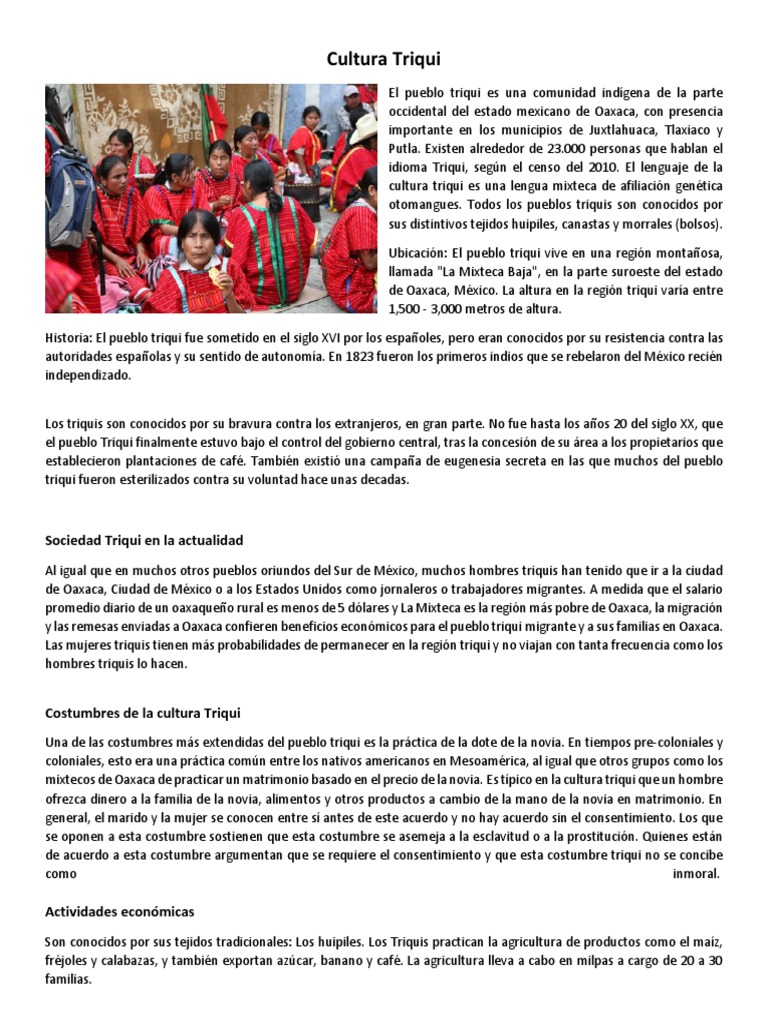 Cultura Triqui | PDF | Pueblos Indígenas de las Américas | America latina