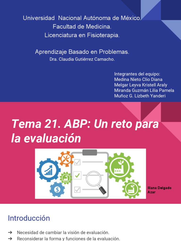 Evaluación en ABP: Estrategias y Retos | PDF | Evaluación | Prueba ...