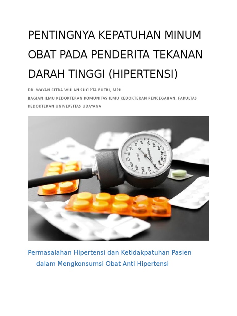 Kepatuhan Dalam Minum Obat Pada Penderita Hipertensi | PDF
