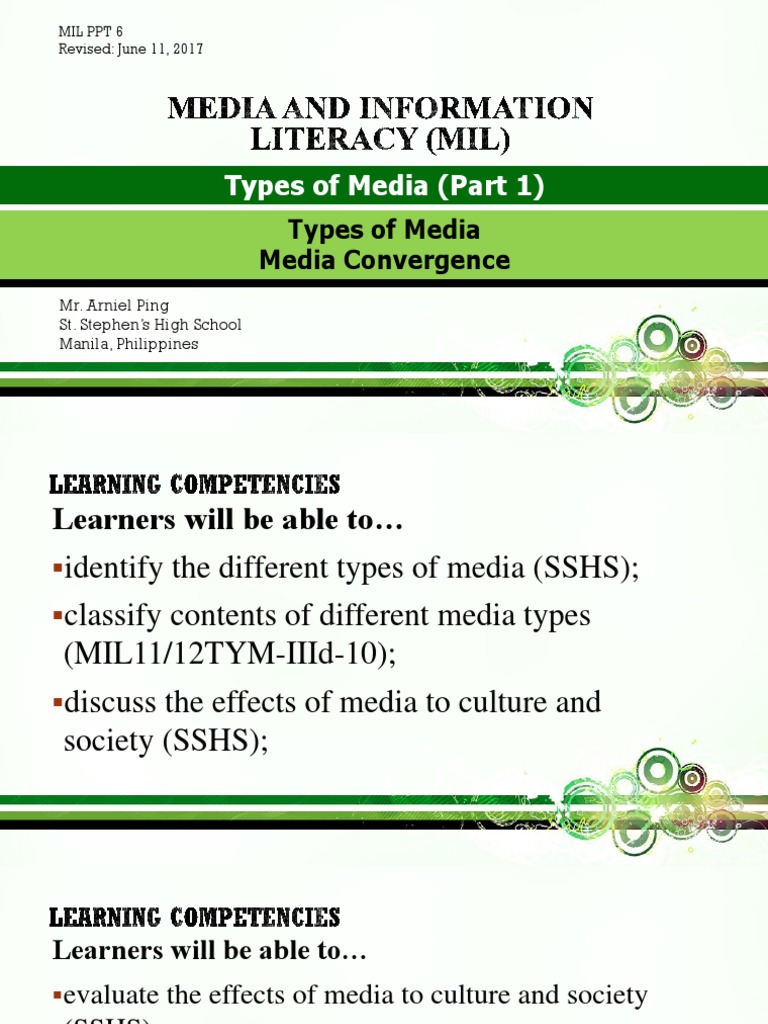 Types of Media | PDF | New Media | Mass Media