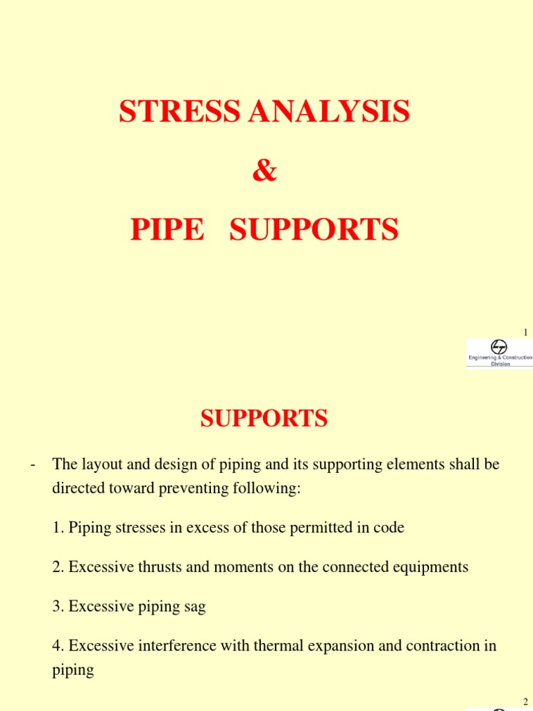 Stress Analysis & Pipe Supports | PDF | Thermal Expansion | Stress ...