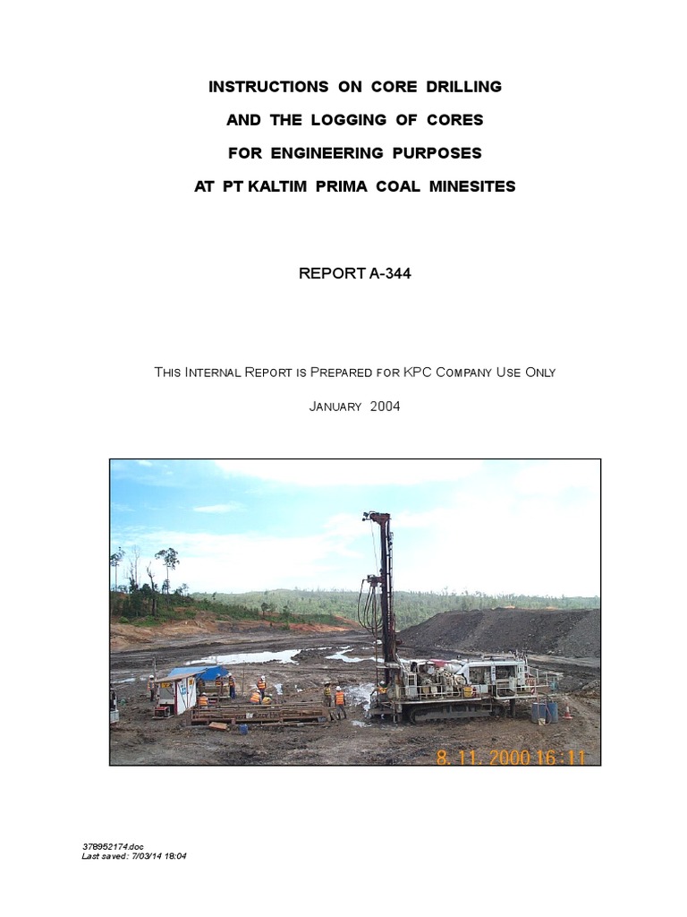 KPC-Core Logging Manual | PDF | Geotechnical Engineering | Borehole