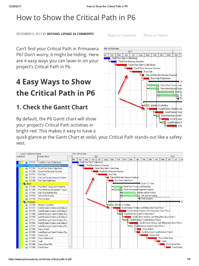 How To Show The Critical Path in P6 | PDF | Computing | Computing And ...