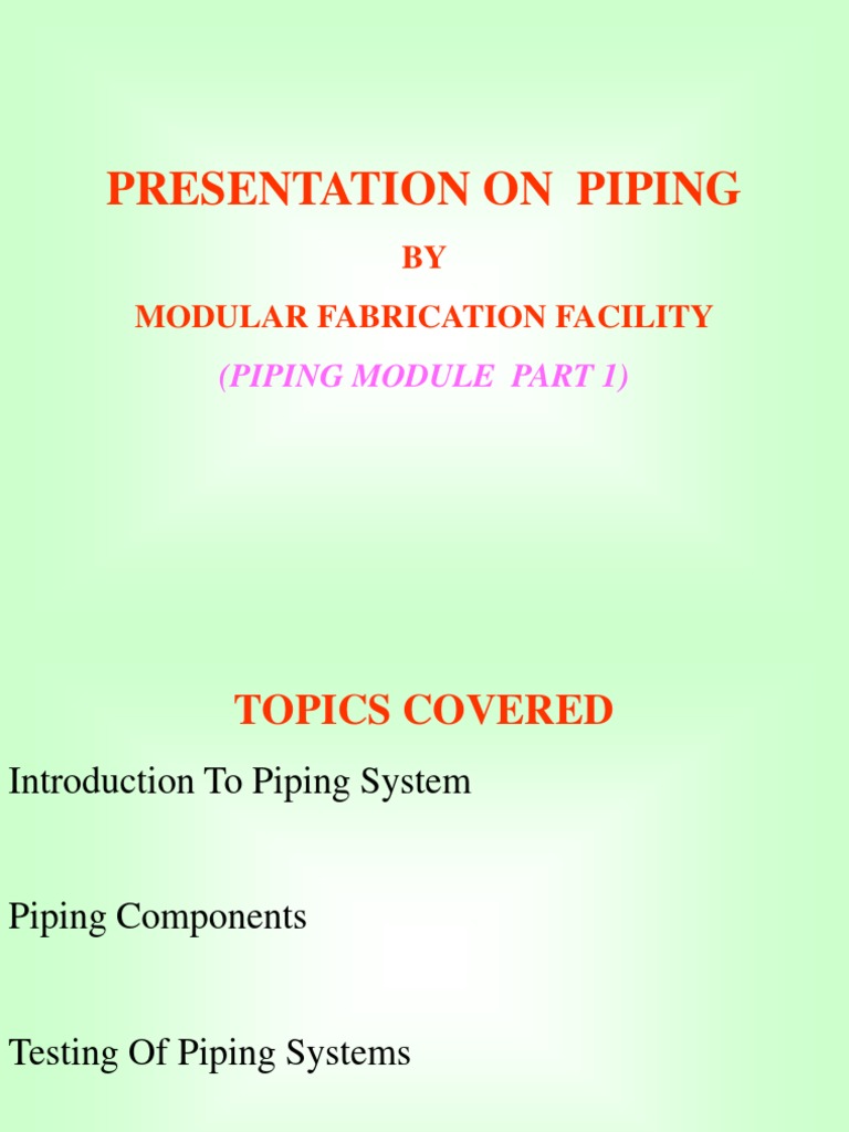 Piping Presentation L & T | PDF | Pipe (Fluid Conveyance) | Leak