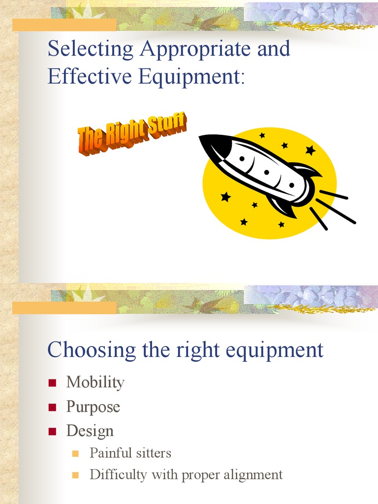 Selecting Appropriate and Effective Equipment | PDF | Pelvis | Human Leg