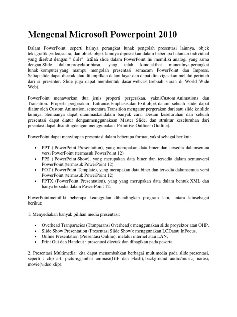 Mengenal Microsoft Powerpoint 2010 | PDF