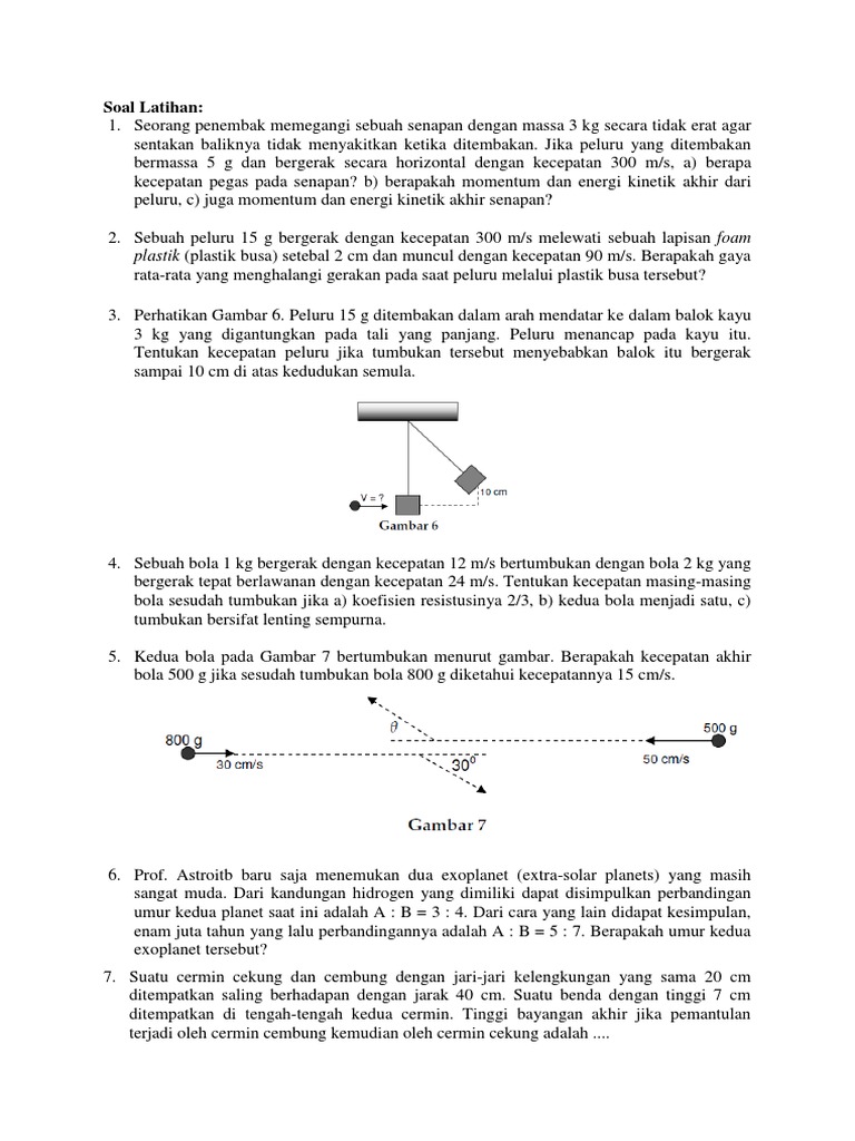 Latihan Soal Tumbukan | PDF