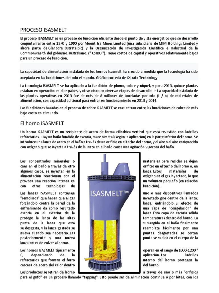 Proceso Isasmelt | PDF | Fundición | Cobre