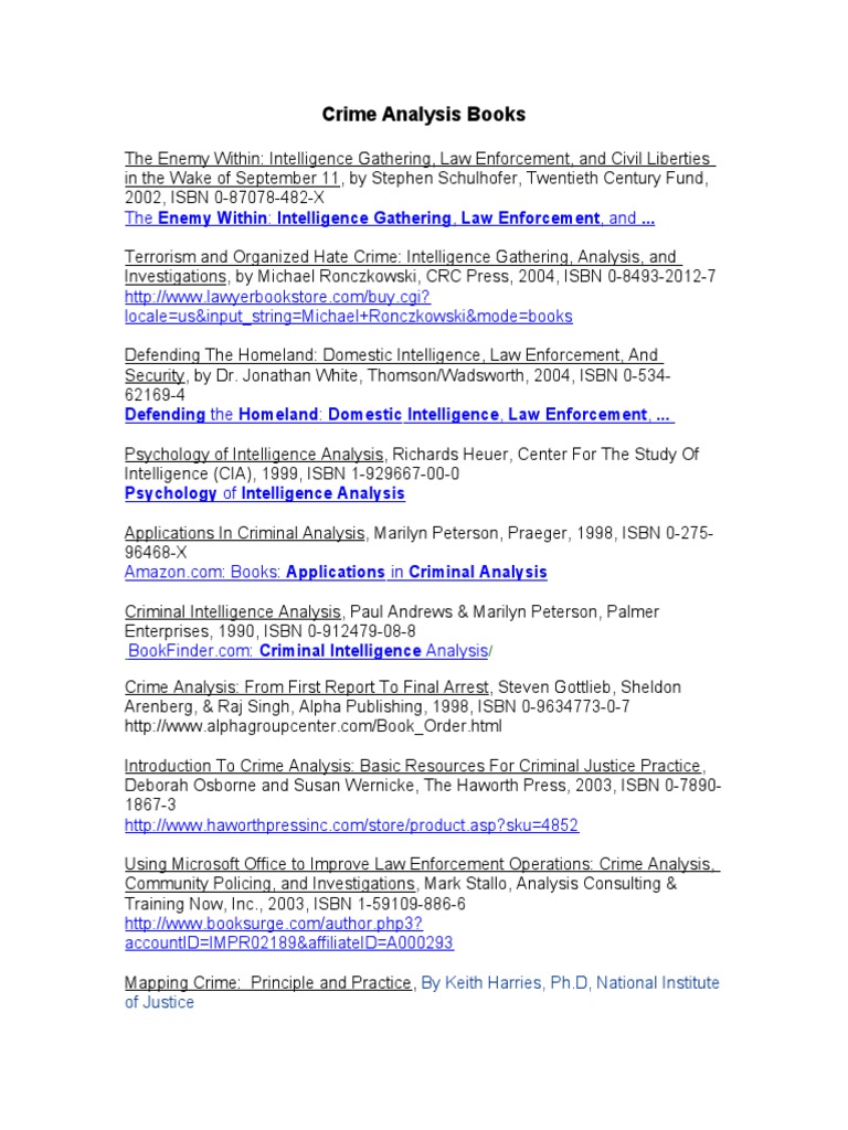 Intelligence & Crime Analysis Reference Material.doc | Community ...