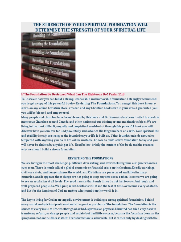 The Strength of Your Spiritual Foundation Will Determine The Strength ...