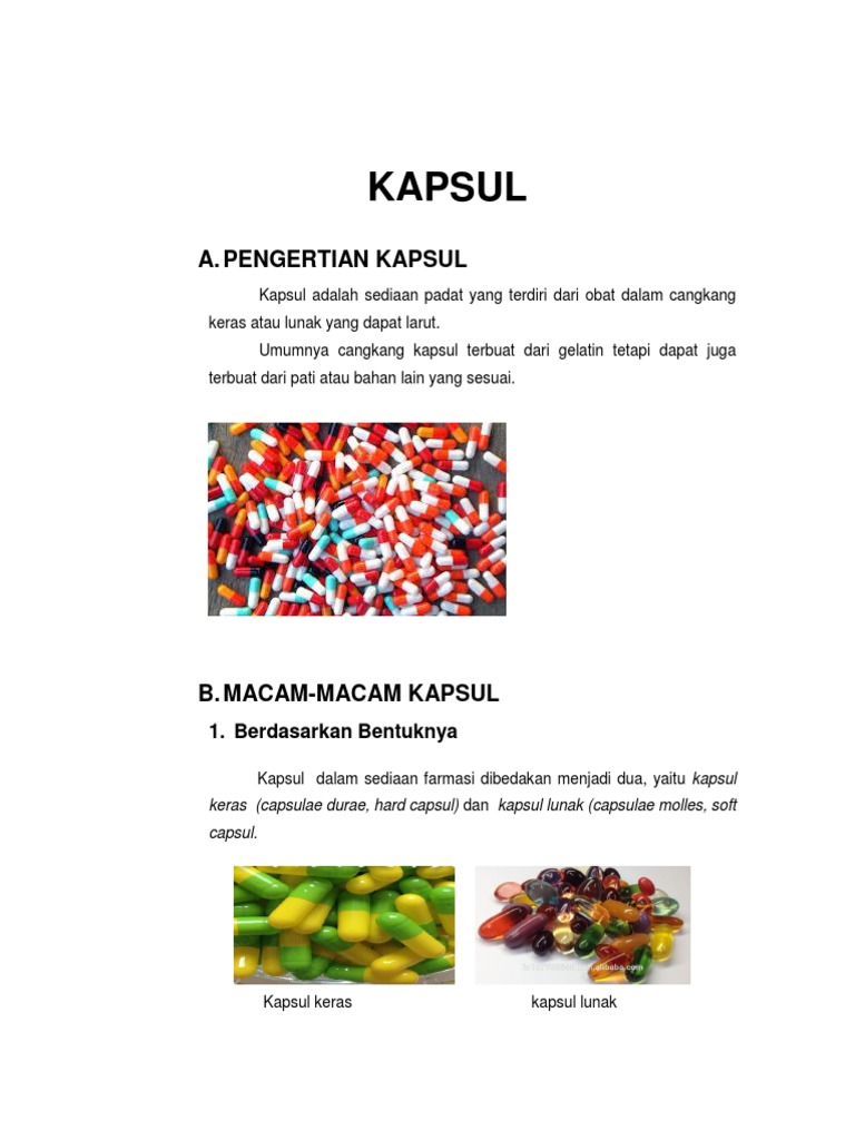 Macam Jenis Kapsul | PDF | Memasak, Makanan, & Anggur | Kesehatan Holistik