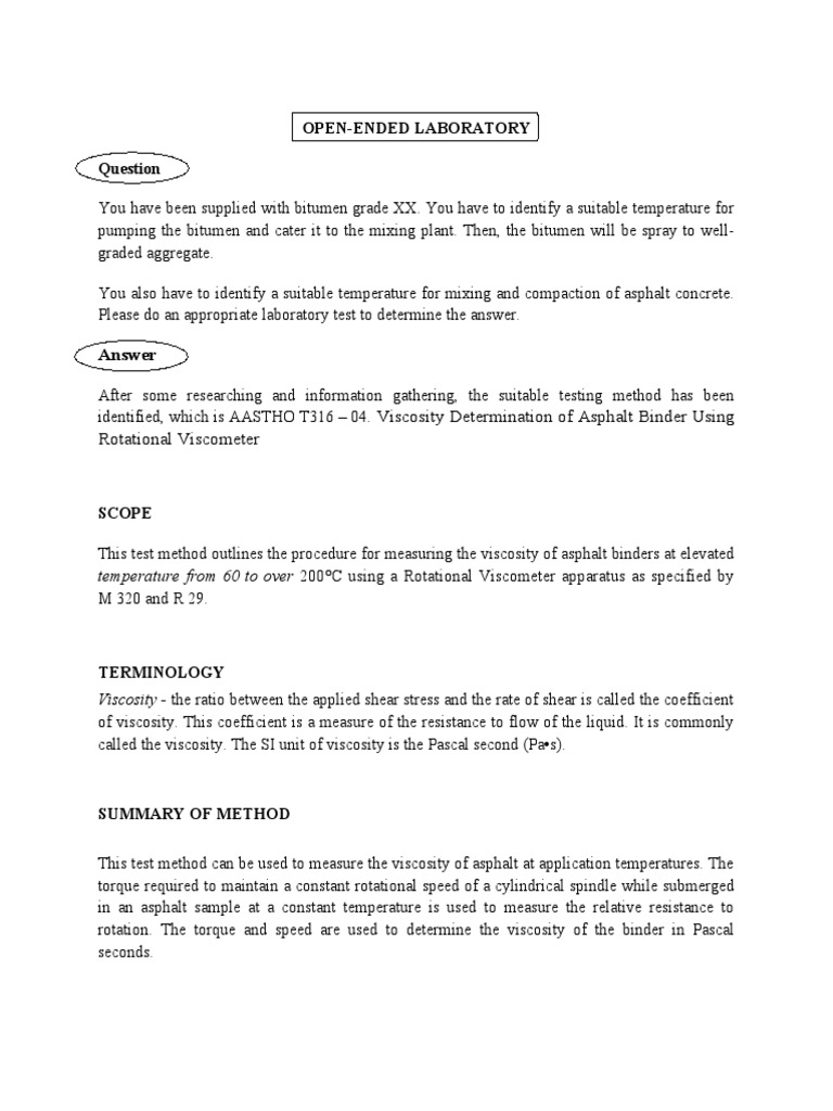 Viscosity Penetration Test Report | PDF | Viscosity | Asphalt