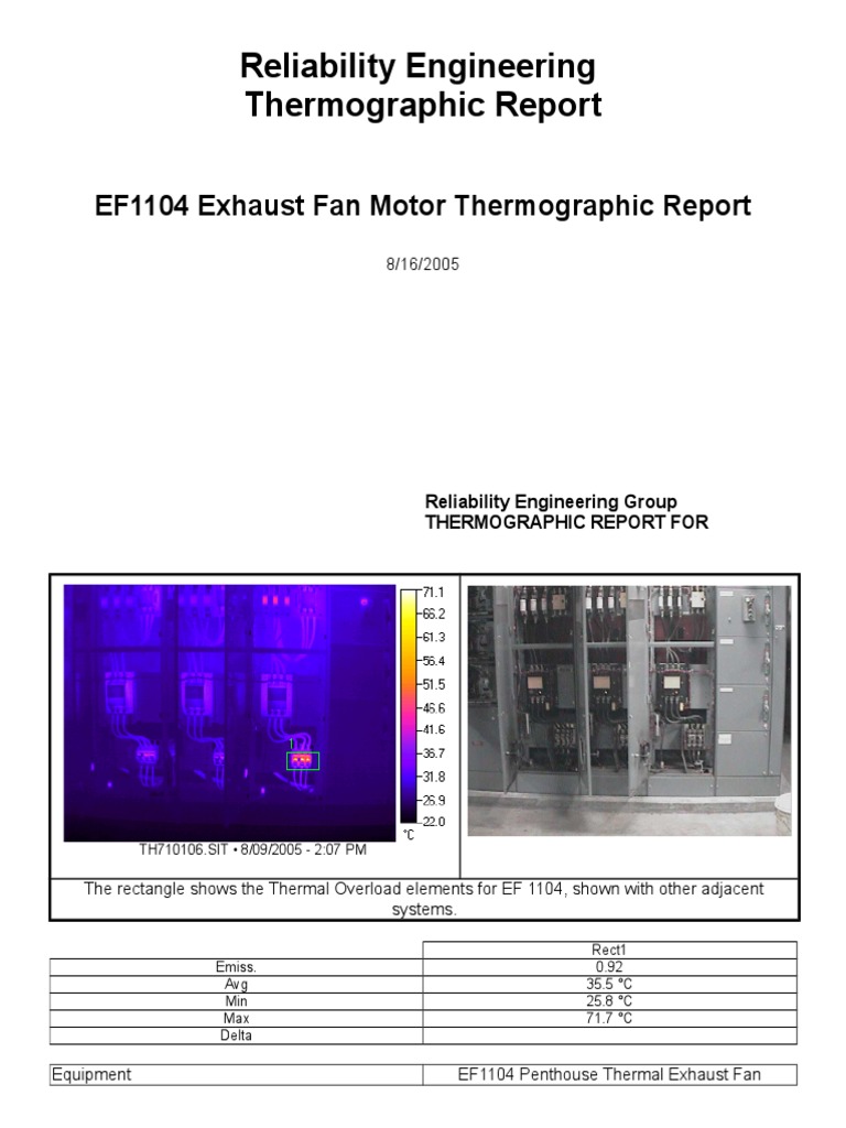 Reliability Engineering Thermographic Report | PDF | Mechanical ...