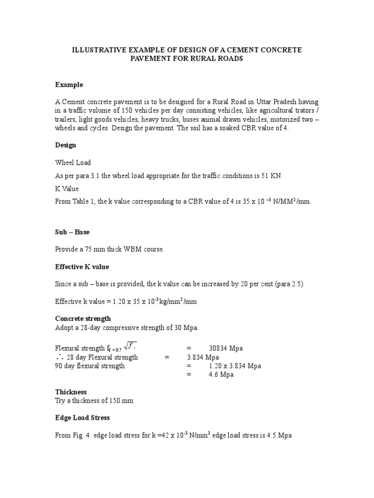Rural Road Concrete Design Guide | PDF | Strength Of Materials | Road ...