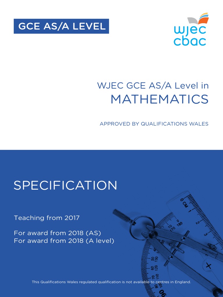 Wjec A Level Maths Specification | PDF | Trigonometric Functions | Gce ...