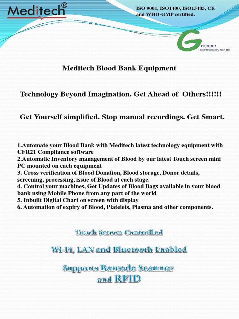 Blood Bank Equipment | PDF | Centrifuge | Door