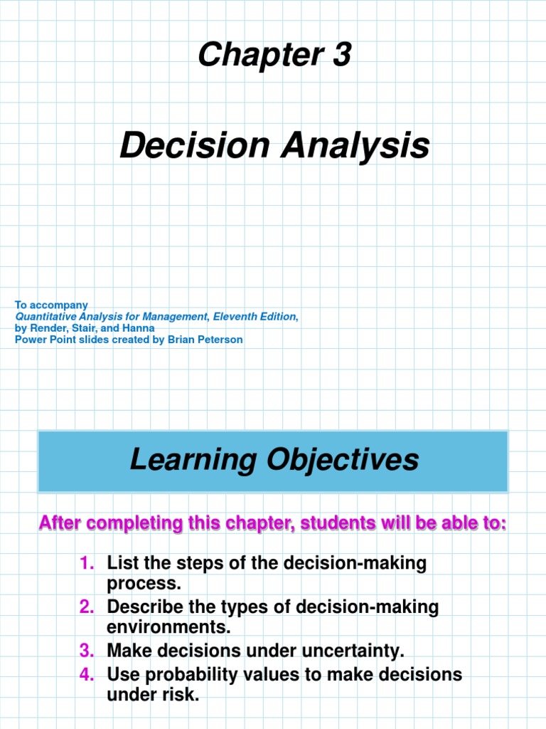 Quantitative Analysis For Management Ch03 | PDF | Decision Theory ...