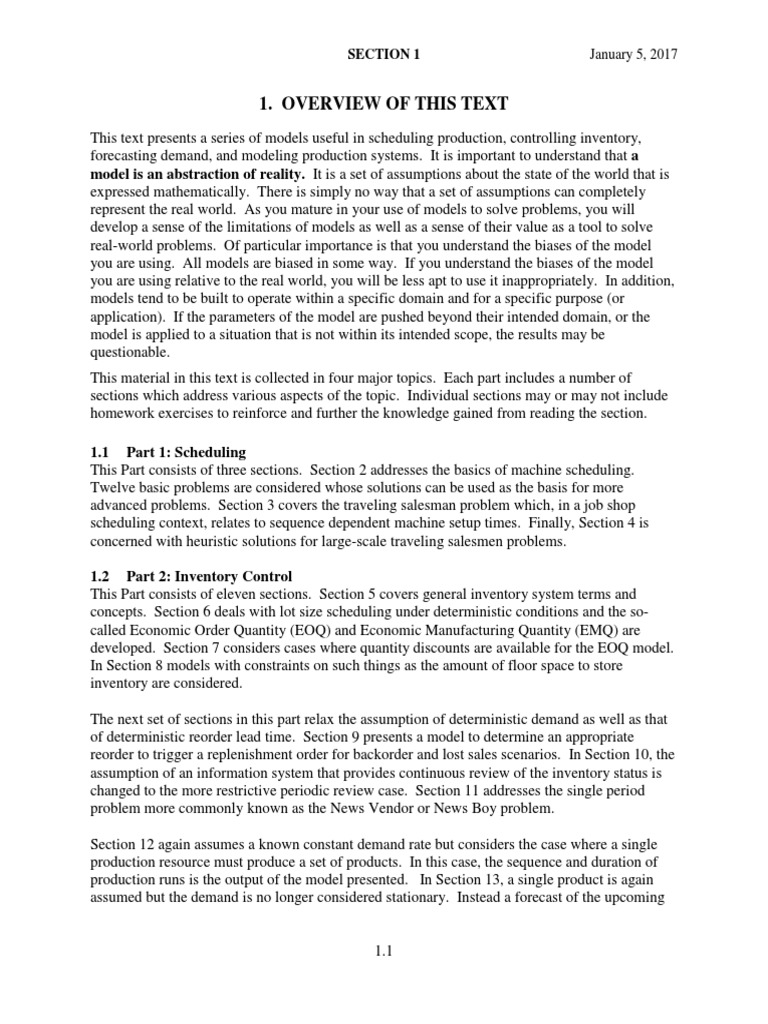 Section 1 Overview of Text | PDF | Scheduling (Production Processes ...
