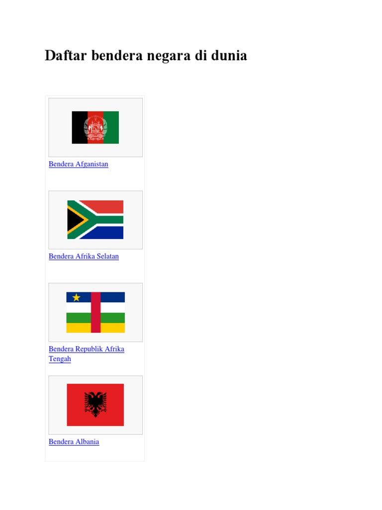 Daftar Bendera Negara Di Dunia | PDF