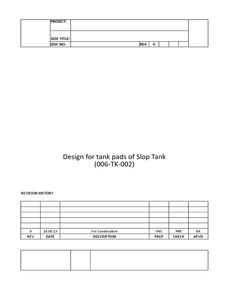 CRUIDE OIL Tank Foundation - Design - REV | PDF | Pressure | Structural ...