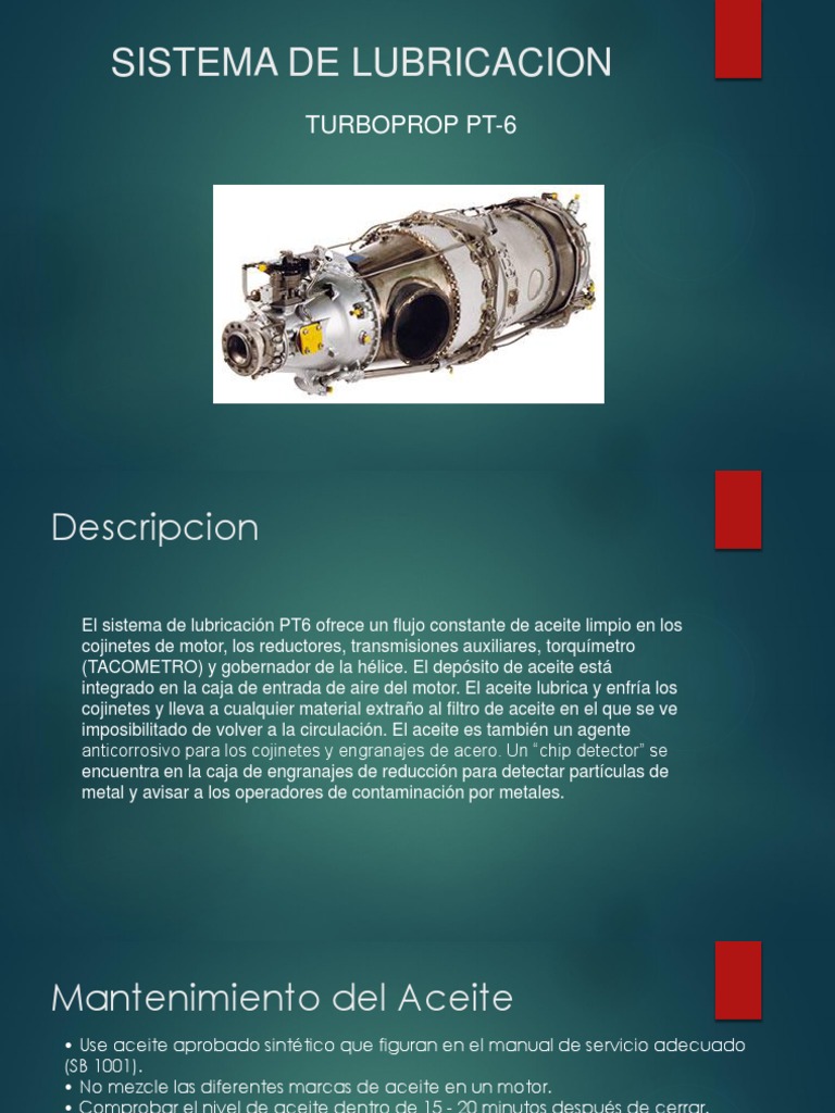 Lubricación del Motor Turboprop PT6 | PDF