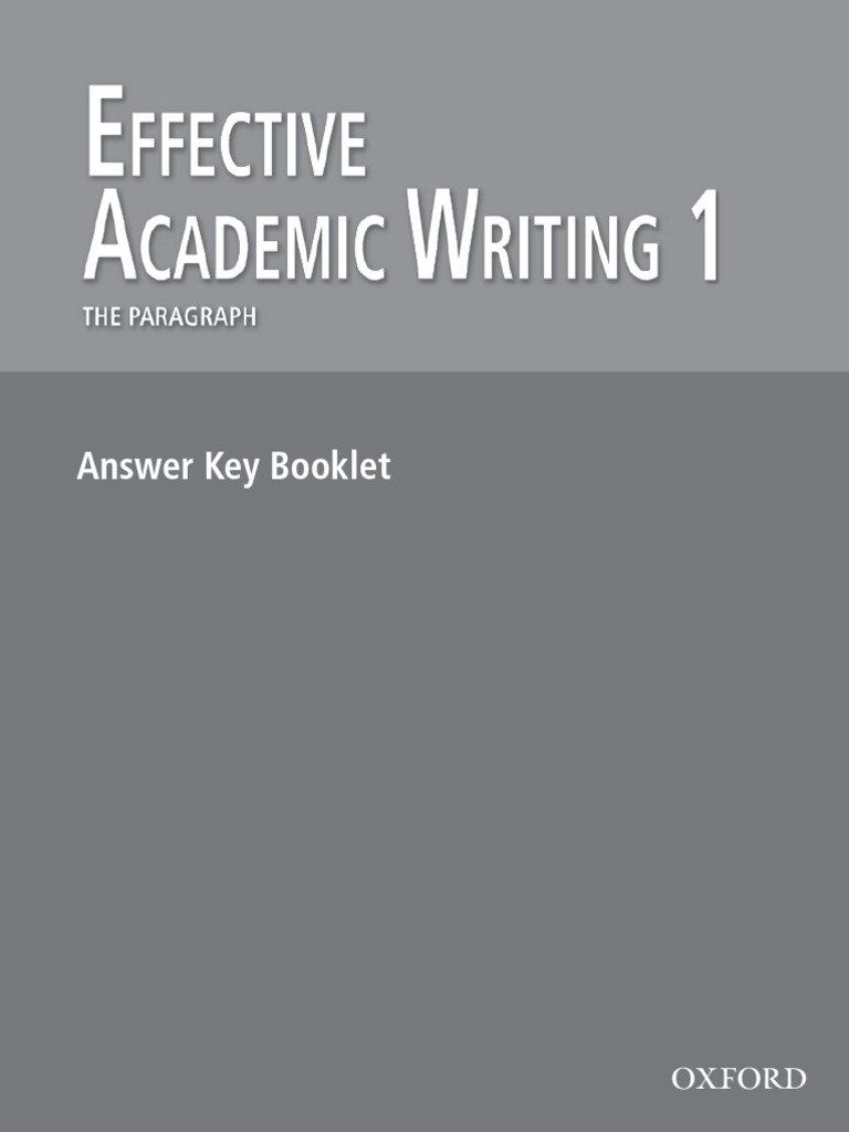 Effective Academic Writing 1 Answer Key PDF | PDF | Oxford University ...