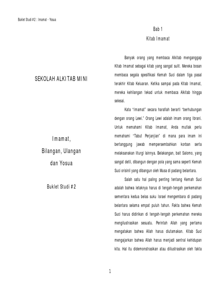 KITAB bILANGAN - YOSUA PDF | PDF
