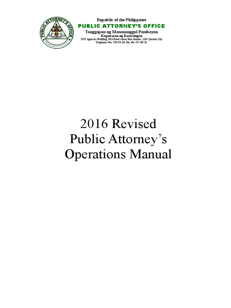 Revised PAO Operations Manual As of 20170214 v1 - 1 | PDF | Continuance ...