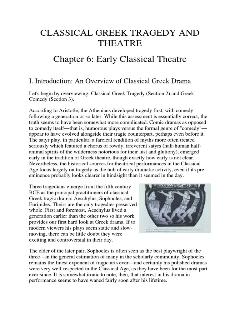 Classical Greek Tragedy and Theatre Early Classical Theater | PDF ...