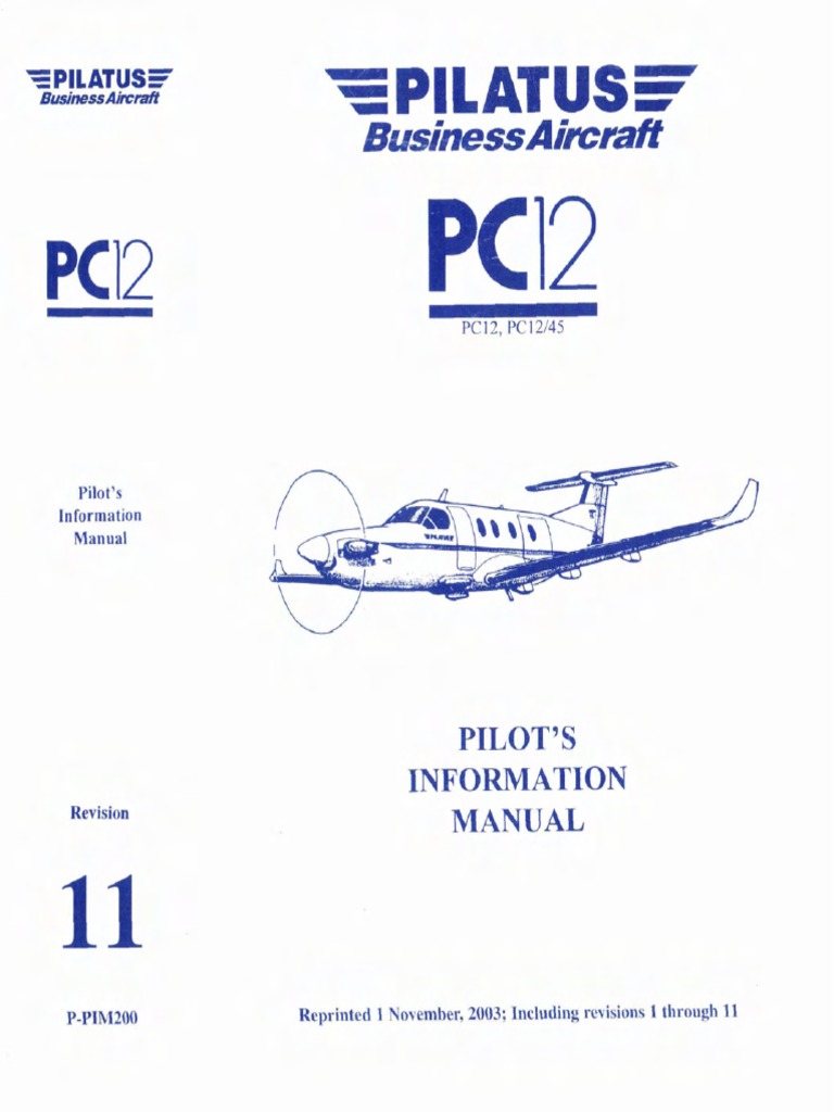 Pilatus PC 12 Pilot S Information Manual PDF | PDF