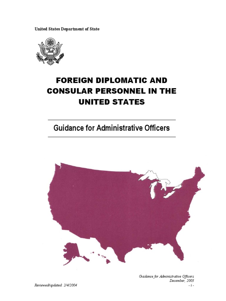 Guidance For Administrative Officers: Foreign Diplomatic and Consular ...
