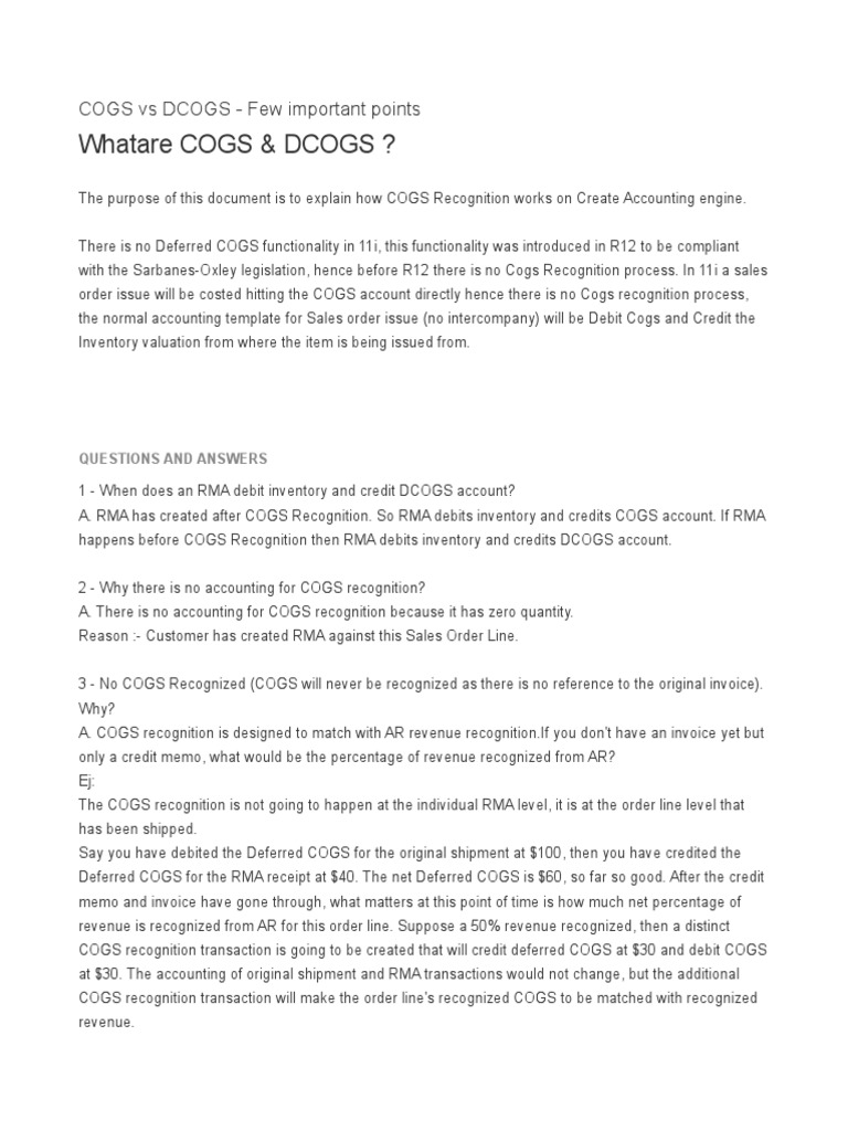 Cogs Dcogs Detailed 1 | PDF | Debits And Credits | Inventory
