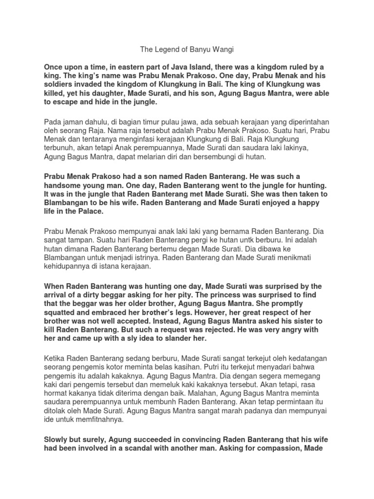 The Legend of Banyu Wangi | PDF