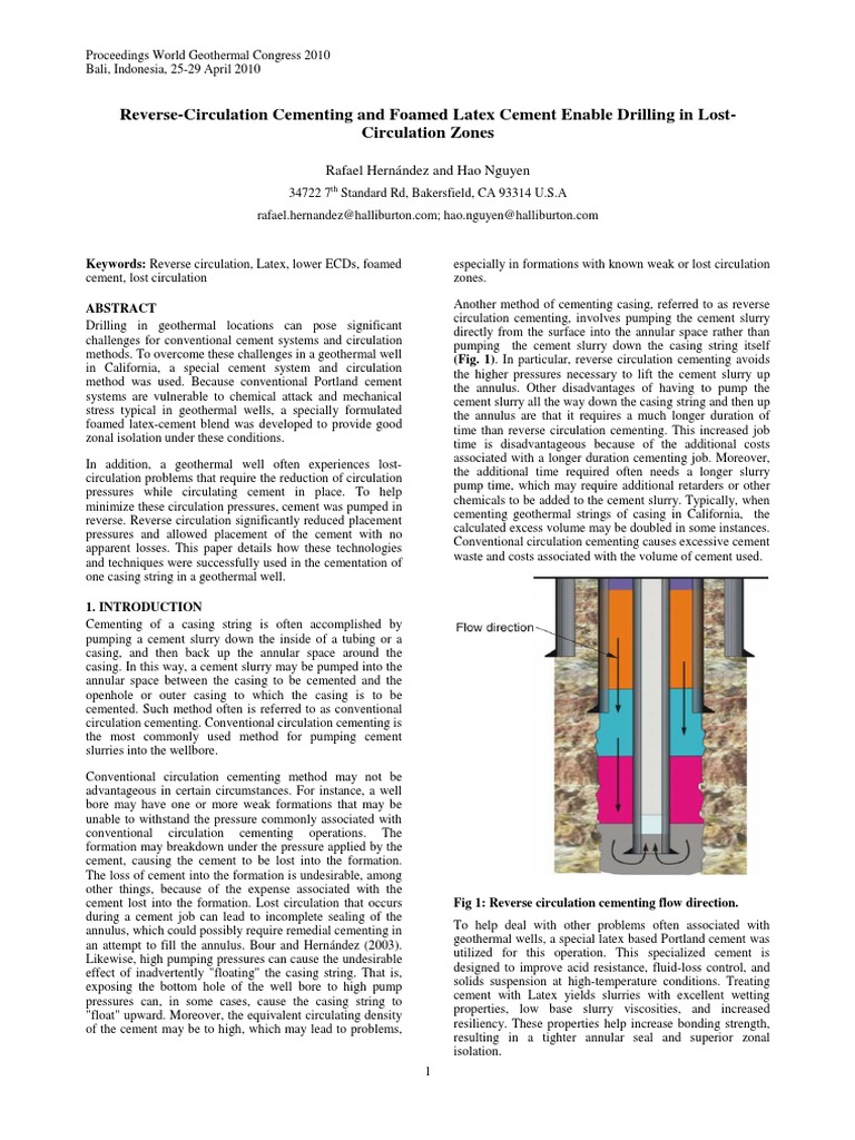 Reverse-Circulation Cementing and Foamed Latex Cement Enable Drilling ...