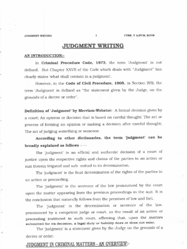 Judgment Writing | PDF