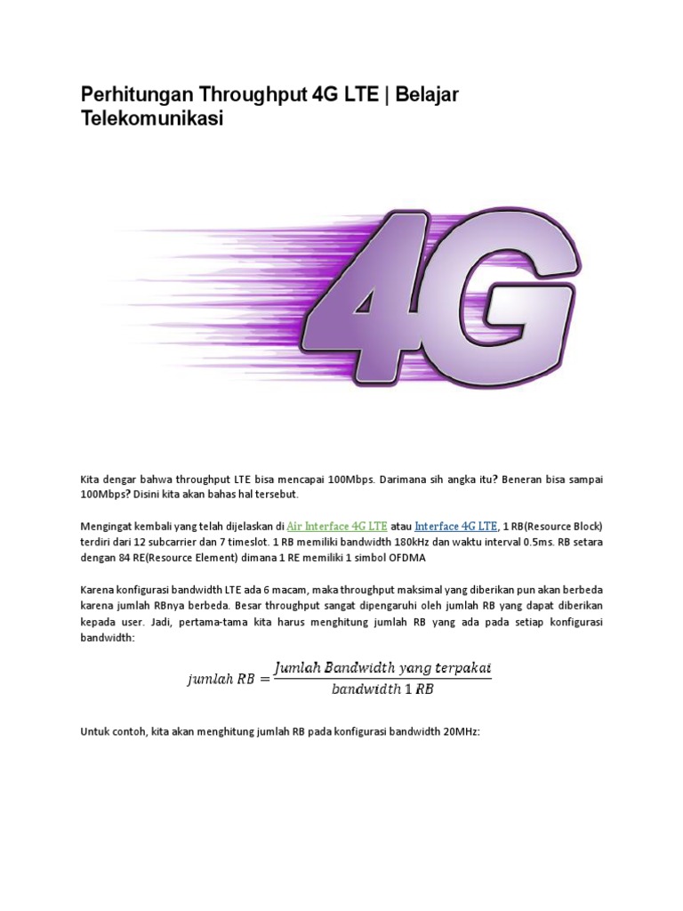 Perhitungan Throughput 4G LTE | PDF