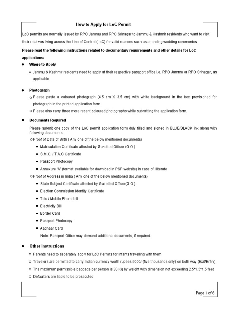 LOC Application Form V1.0 | Passport | Government And Personhood