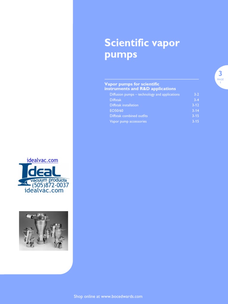 Edwards Diffusion Pumps | PDF | Vacuum | Leak