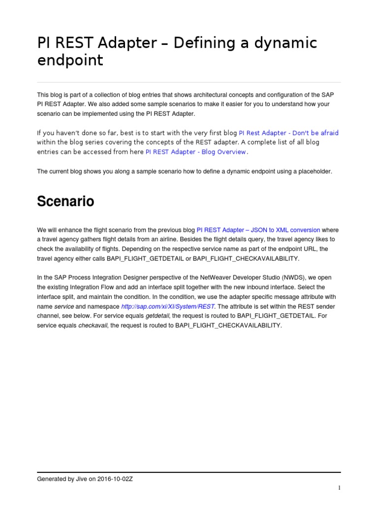 PI REST Adapter - Using Dynamic | PDF | Representational State Transfer ... PI REST Adapter - Using Dynamic | PDF | Representational State Transfer ...