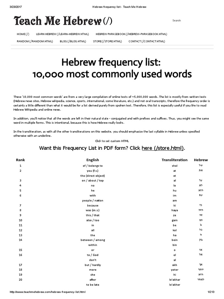 Hebrew PDF | PDF | Linguistics