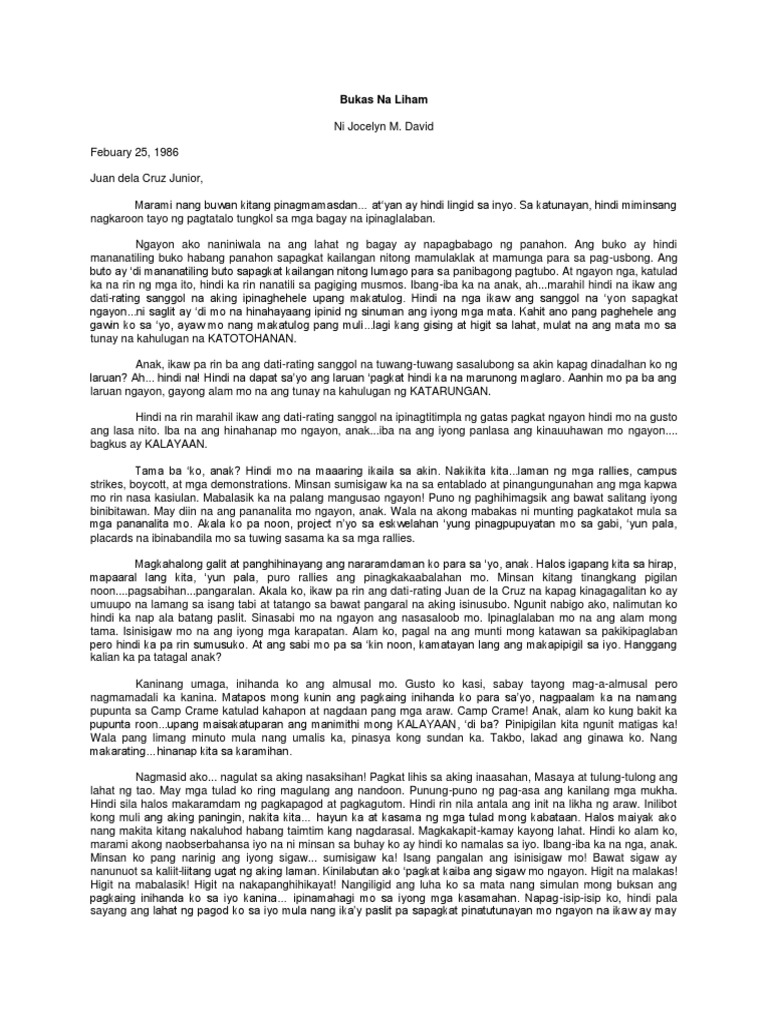 Bukas Na Liham Pink | PDF